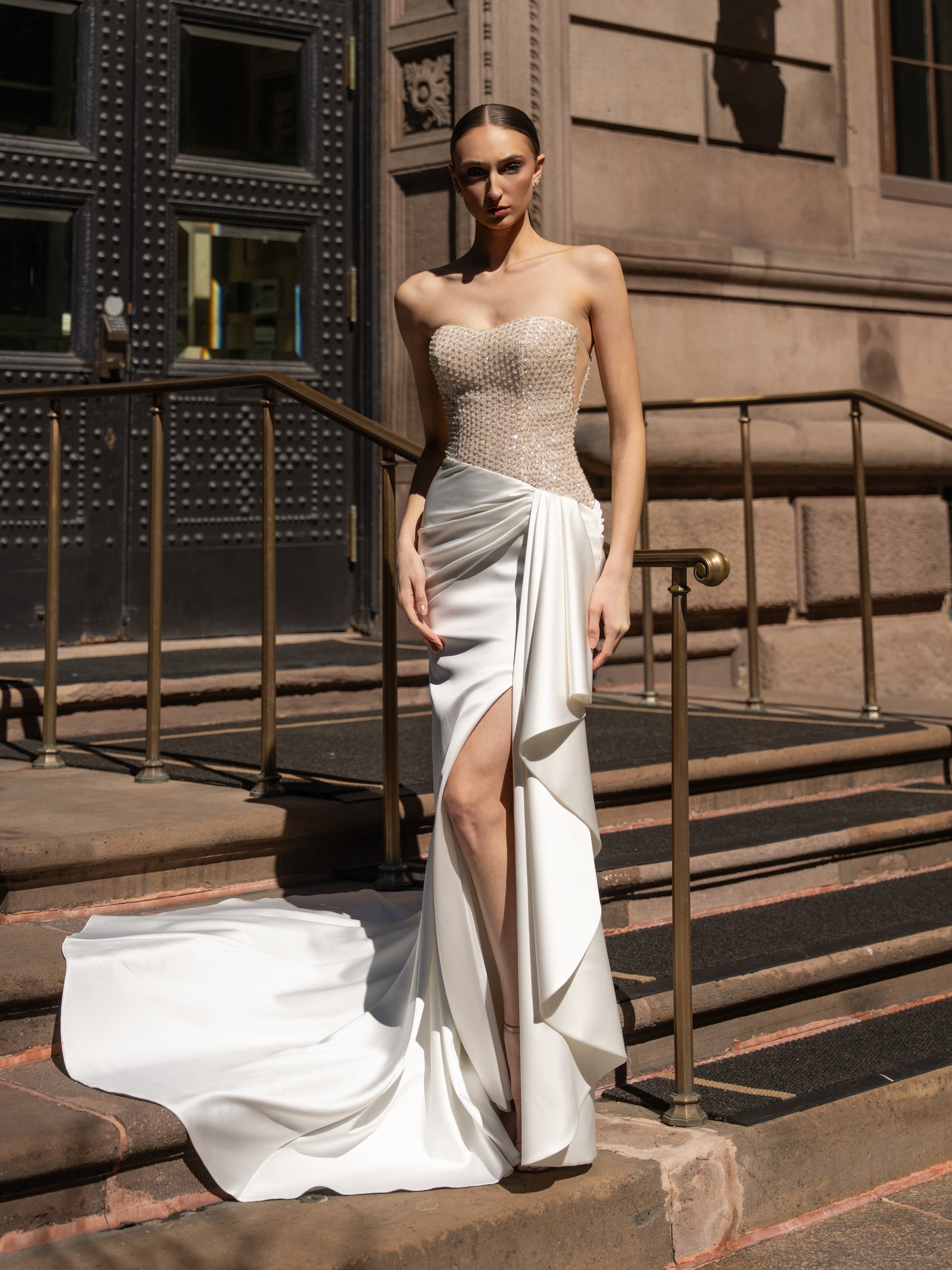 Starlight Wedding Dress - Handmade Beaded Lace Bridal Gown | KNIGHTLY
